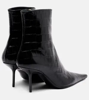 Victoria Beckham 75 Croc-effect Ankle Boots