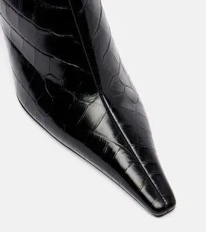 Victoria Beckham 75 Croc-effect Ankle Boots