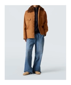Plan C Shearling-trimmed Suede Field Jacket