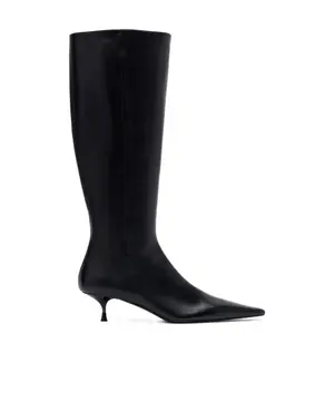 Victoria Beckham Pointy 45 Leather Knee-high Boots - Black