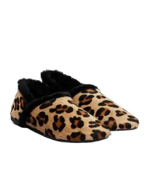 YVES SALOMON Shearling-lined Calf Hair Slip-on Shoes - Black