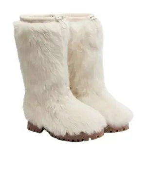 YVES SALOMON Shearling Mid-calf Boots - White