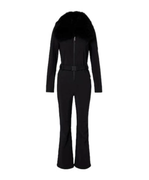 YVES SALOMON Shearling-trimmed Belted Ski Suit - Black