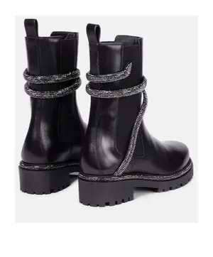Rene Caovilla Cleo Embellished Leather Chelsea Boots