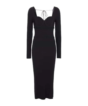 Altuzarra Louisa Ribbed-knit Midi Dress - Black
