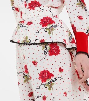 RODARTE High-waisted Printed Silk Crepe Midi Skirt