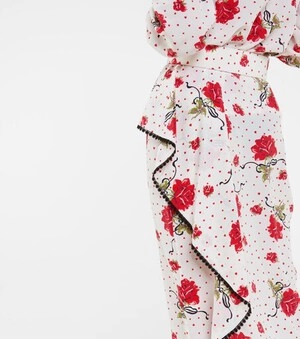 RODARTE High-waisted Printed Silk Crepe Midi Skirt