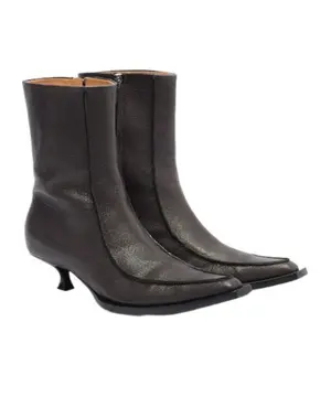 Calvin Klein Jodi Leather Ankle Boots - Black