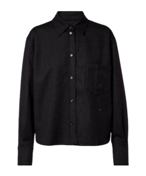 Victoria Beckham Ellys Wool Flannel Shirt - Black