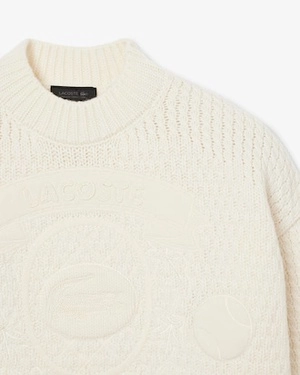 Lacoste Runway Embroidered Badge Wool Sweater