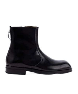 LEMAIRE Leather Ankle Boots - Black