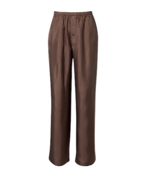 RÓHE Silk Straight Pants - Brown