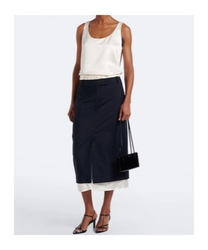 RÓHE Wool And Mohair Midi Skirt With Boxer-inspired Waistband - Black