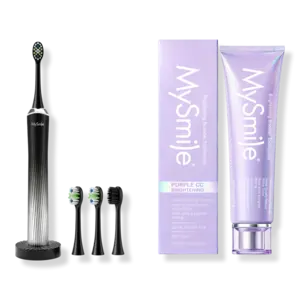 MYSMILE Button-free Rechargeable Sonic Toothbrush & Purple Color Correcting Toothpaste Bundle - One-color
