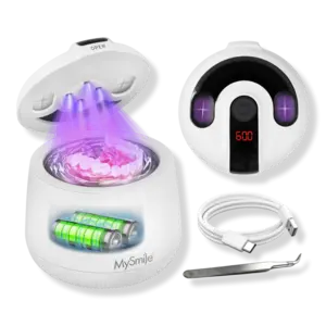 MYSMILE Ms202b Cordless Ultrasonic Retainer & Jewelry Cleaning Pod With Digital Timer