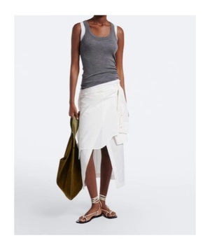 RÓHE Asymmetric Cotton-blend Midi Skirt