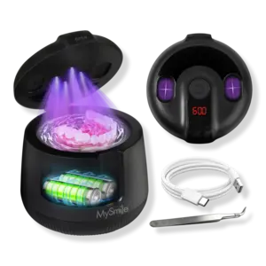 MYSMILE Ms202b Cordless Ultrasonic Retainer & Jewelry Cleaning Pod With Digital Timer - Black