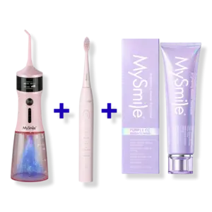MYSMILE Lp221 Uvc Water Flosser, Electric Toothbrush, & Purple Whitening N-ha Toothpaste Bundle - One-color