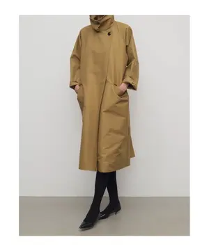 THE ROW Aurore Cotton Coat - Moss Green