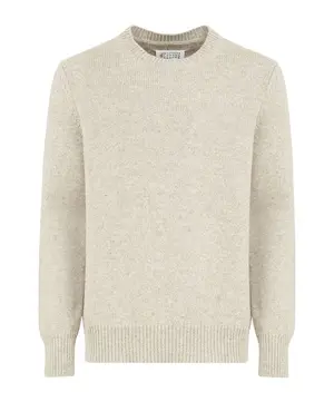 MAISON MARGIELA Long Sleeved Crewneck Knitted Jumper - White