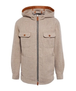 Giorgio Armani Hooded Virgin Wool Blouson - Nude