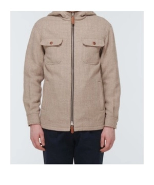 Giorgio Armani Hooded Virgin Wool Blouson