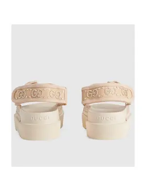 Gucci Crystal-embellished Monogram-pattern Sandals