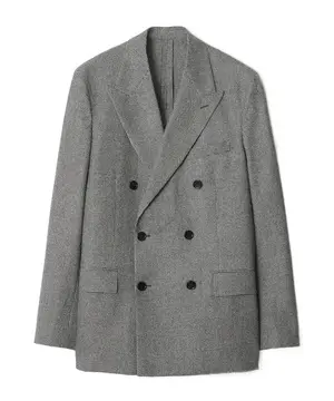 Burberry Puppytooth Check Wool Tailored Jacket - Titanium Gray/black