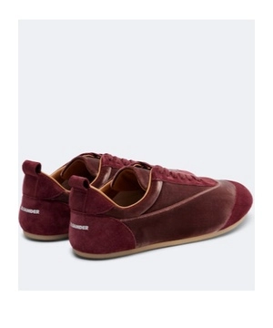 JIL SANDER Etage Suede-trimmed Velvet Sneakers