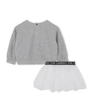 Karl Lagerfeld Two-piece Set With Long-sleeved Sweater And Skirt