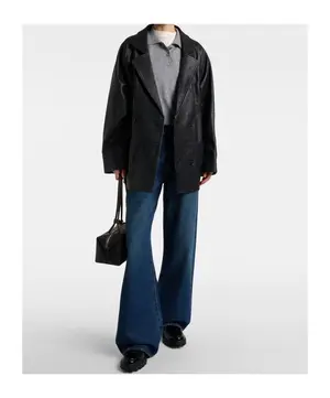 FRAME Long Sleeve Leather Jacket