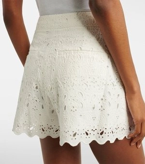 FRAME Paisley Eyelet Cotton Shorts