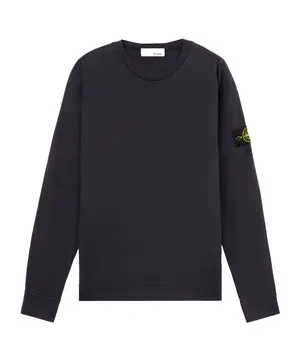 Stone Island Logo Patch Crewneck Sweatshirt - Navy Blue