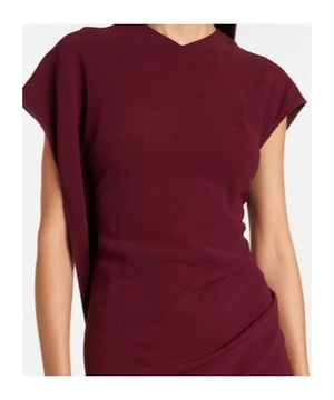 Victoria Beckham Draped Cady Midi Dress - Brown