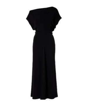 Vince Draped One-shoulder Midi Dress - Black