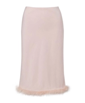 Dorothee Schumacher Soft Vibes Feather-trimmed Midi Skirt - Pink