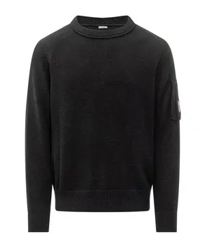 C.P. COMPANY Long-sleeved Crewneck Jumper - Black