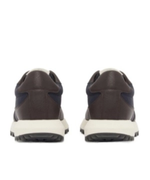 Emporio Armani Logo-plaque Panelled Sneakers - Brown