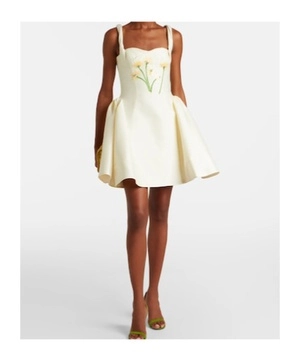 LEO Ariel Embellished Wool And Silk Minidress