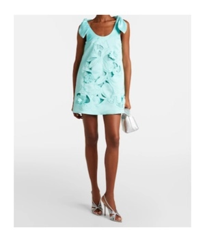 LEO Harper Bow-detail Embroidered Minidress