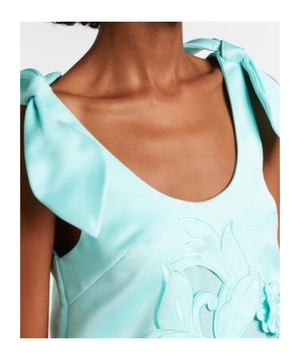 LEO Harper Bow-detail Embroidered Minidress