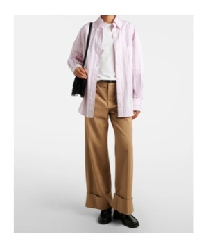 FRAME Cuffed Slim Palazzo Wide-leg Pants
