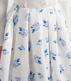 LEO Victoria Floral Pleated Cotton Maxi Skirt