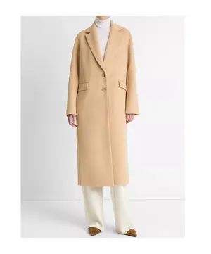 Vince Wool Blend Single-breasted Coat - Camel