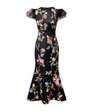 LEO Sofia Embellished Floral Maxi Dress - Black