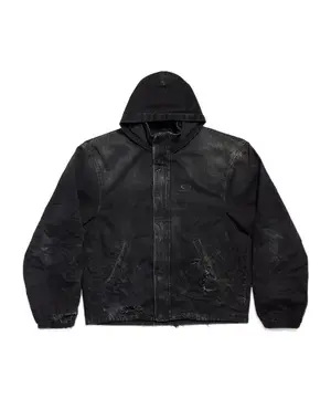 Balenciaga Hooded Workwear Jacket - Black