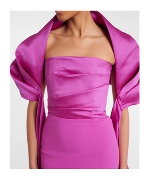 Solace Vera Caped Satin Gown
