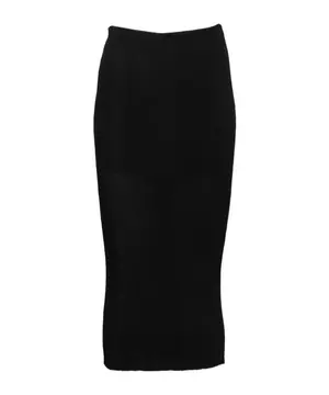 Alberta Ferretti Ribbed Midi Skirt - Black