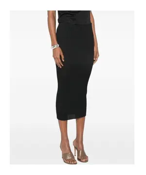 Alberta Ferretti Ribbed Midi Skirt