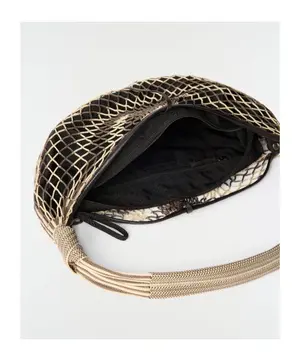 LEMAIRE Croissant Filt Bag - Light Beige/maroon